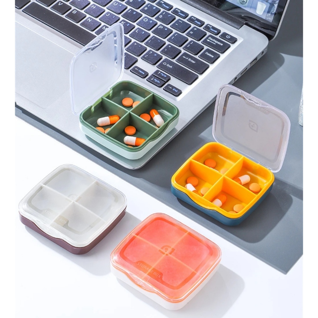 Jual Kotak Obat Vitamin Harian 4 Sekat / Daily Box Medicine | Shopee ...