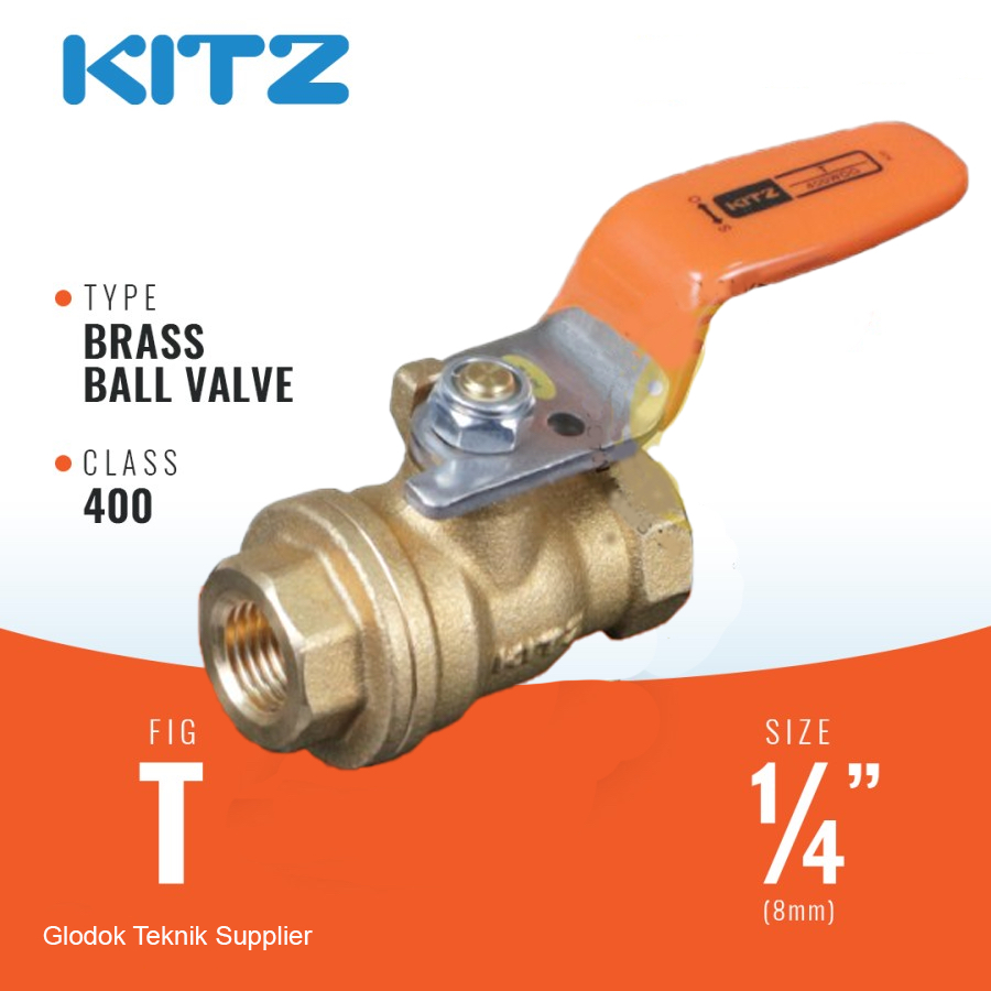 Jual Stop Kran Ball Valve 1/4" KITZ 400 W.O.G Brass / Stop Keran | Shopee Indonesia