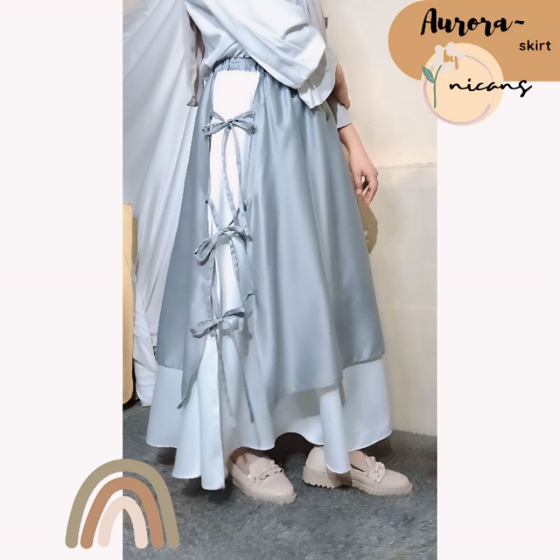 Jual Aurora Skirt by Nicans | Rok Satin Coquette skirt | Shopee Indonesia