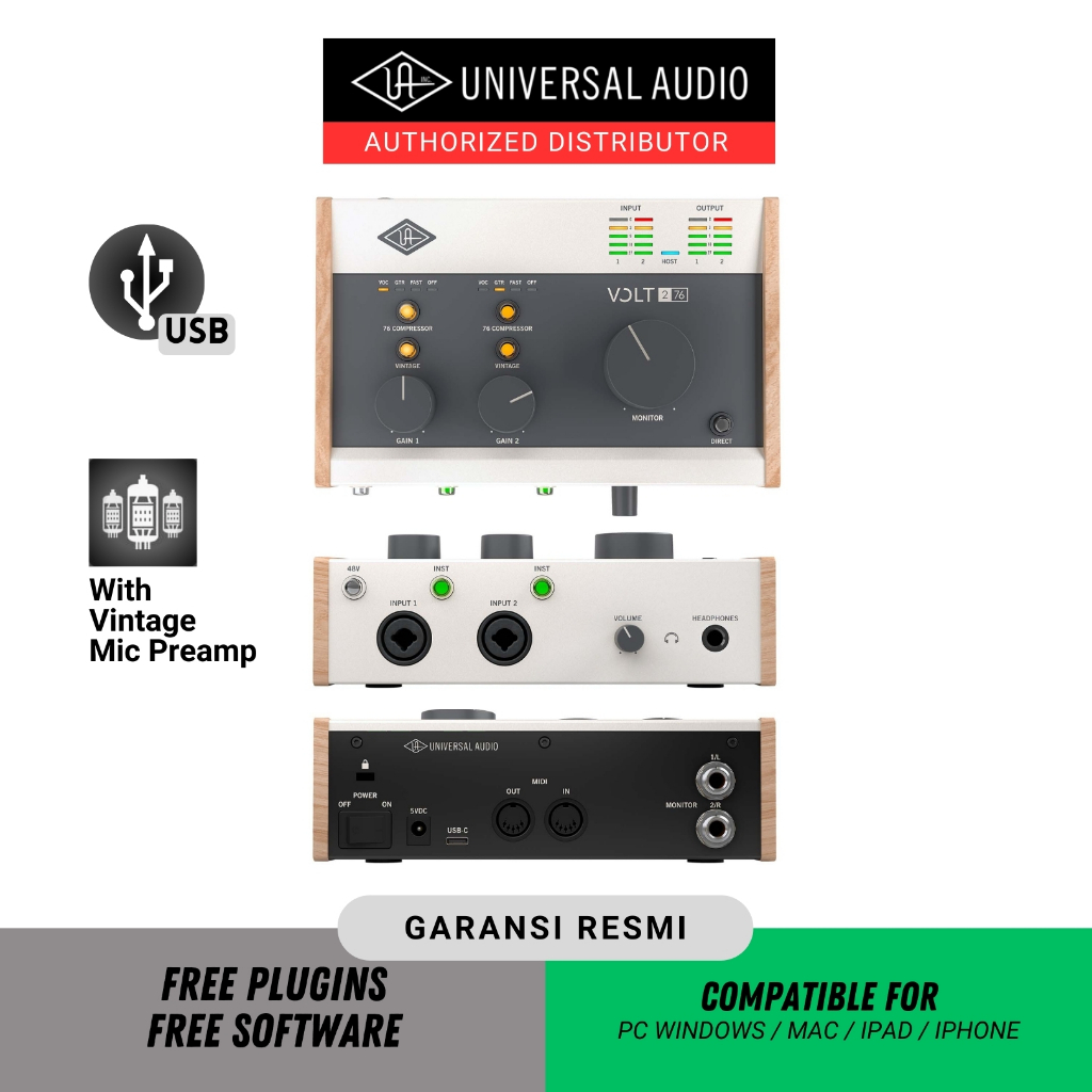 Jual Universal Audio Volt 276 USB Audio Interface Soundcard Recording ...