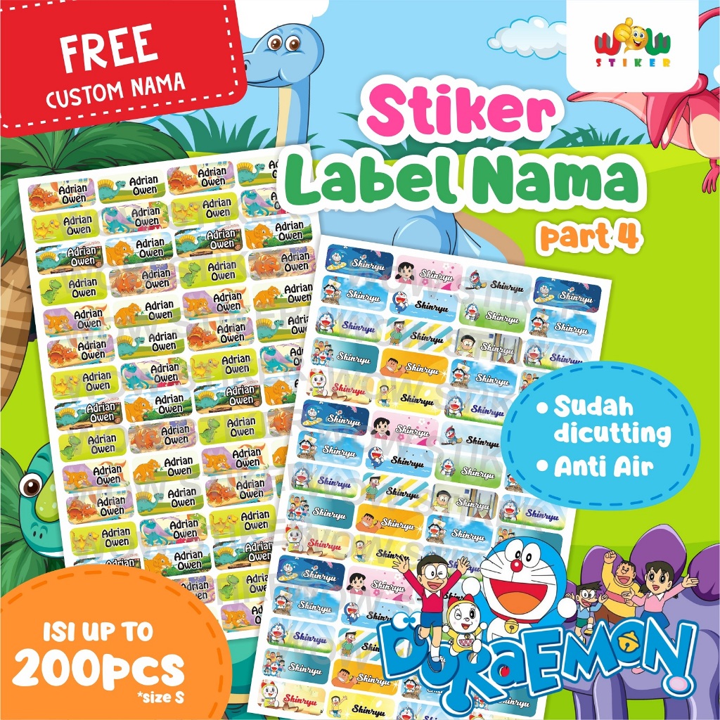 Jual PART 4 Stiker Label Nama Waterproof Versi Kotak | Shopee Indonesia