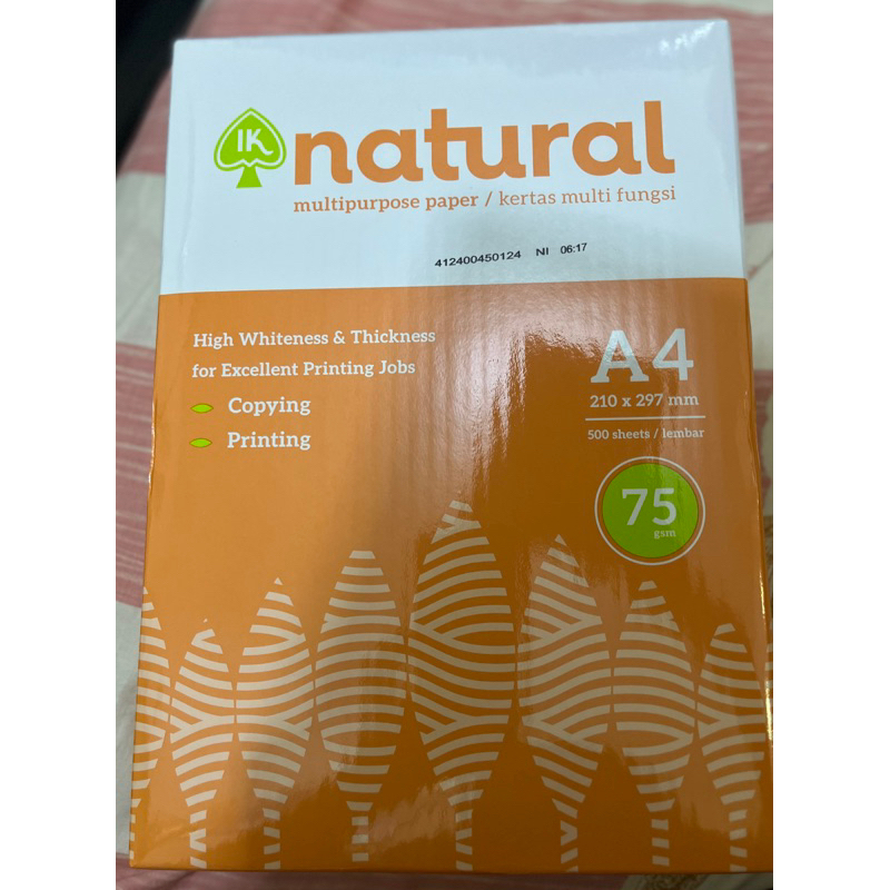 Jual KERTAS HVS A4 NATURAL 75gsm Tebal | Shopee Indonesia