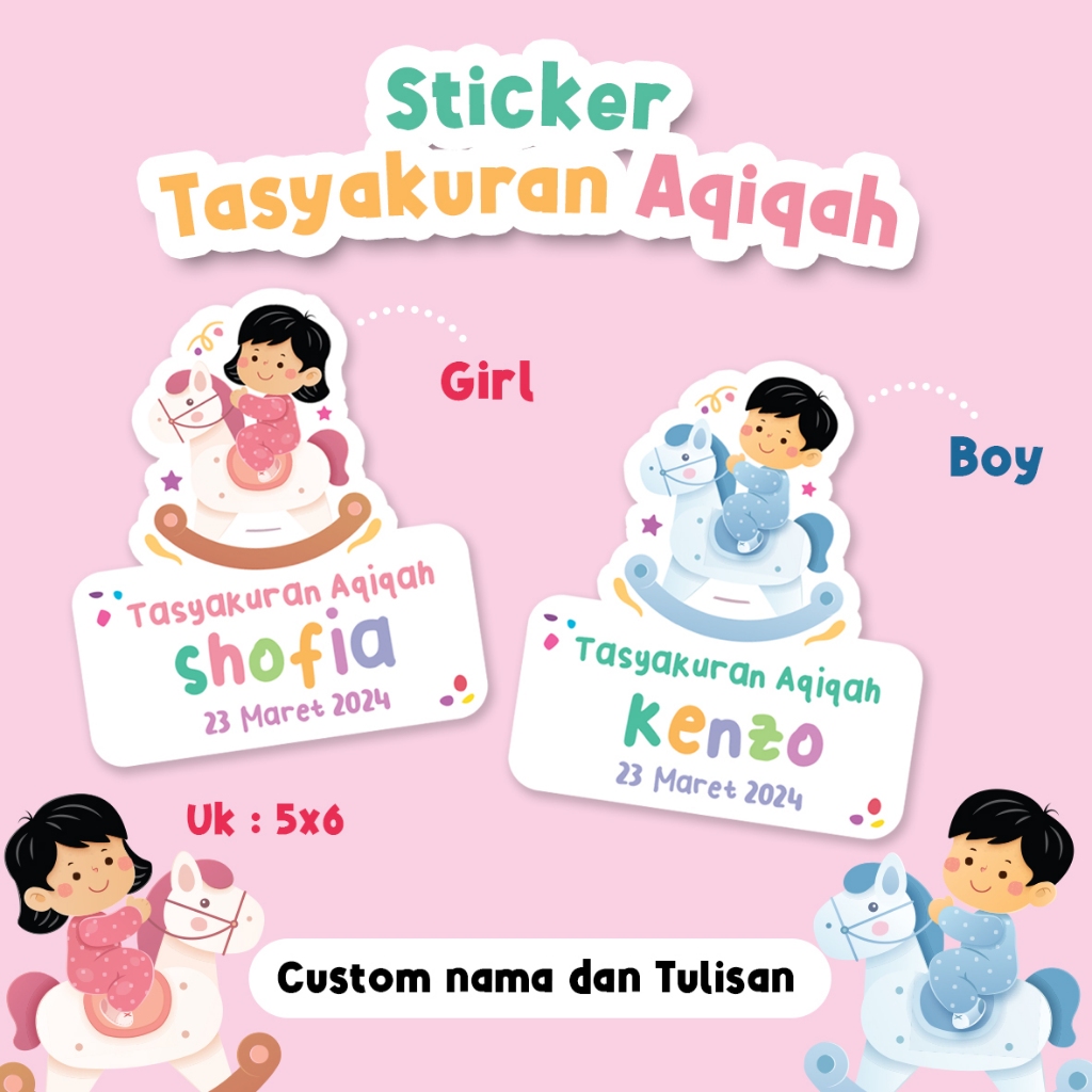 Jual Sticker Aqiqah Anak Sticker Bento Tasyakuran Aqiqah Anak souvenir ...