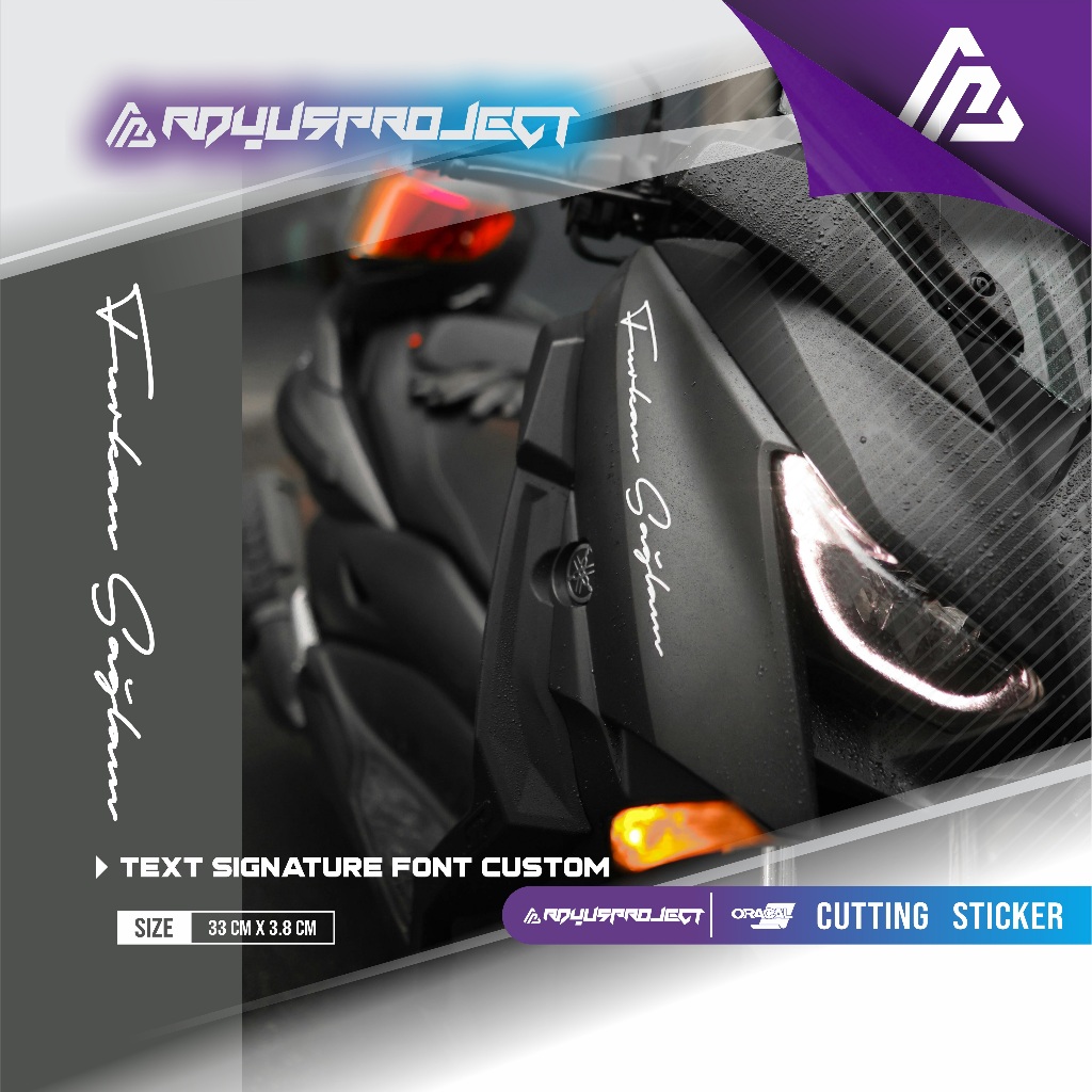 Jual Stiker Text Signature Font Custom Cutting Sticker Xmax Nmax Aerox ...