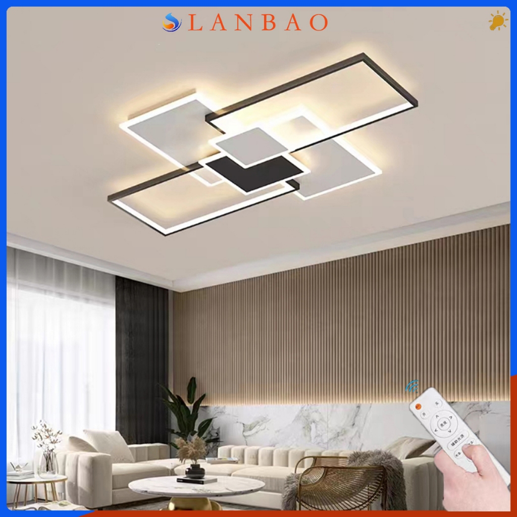Jual Lampu Plafon Ruang Tamu Nordic Kepribadian Kreatif Persegi Kamar ...