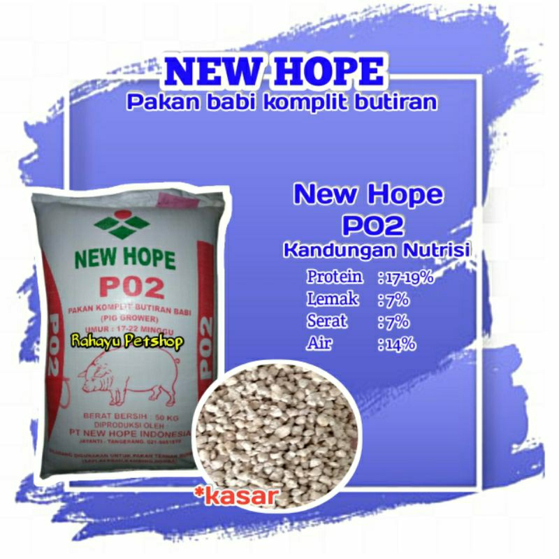 Jual Pakan ayam Pur babi PO2 new hope repack 1kg | Shopee Indonesia