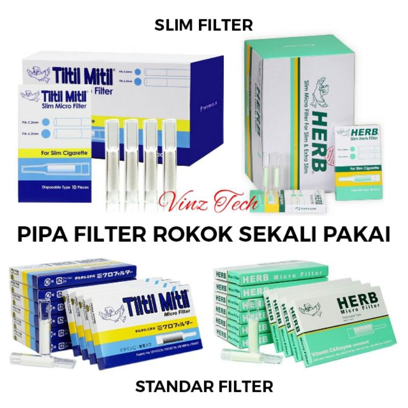 Jual Pipa Filter Tiltil Mitil dan Herb ukuran Silm dan Micro Isi 10pcs | Shopee Indonesia