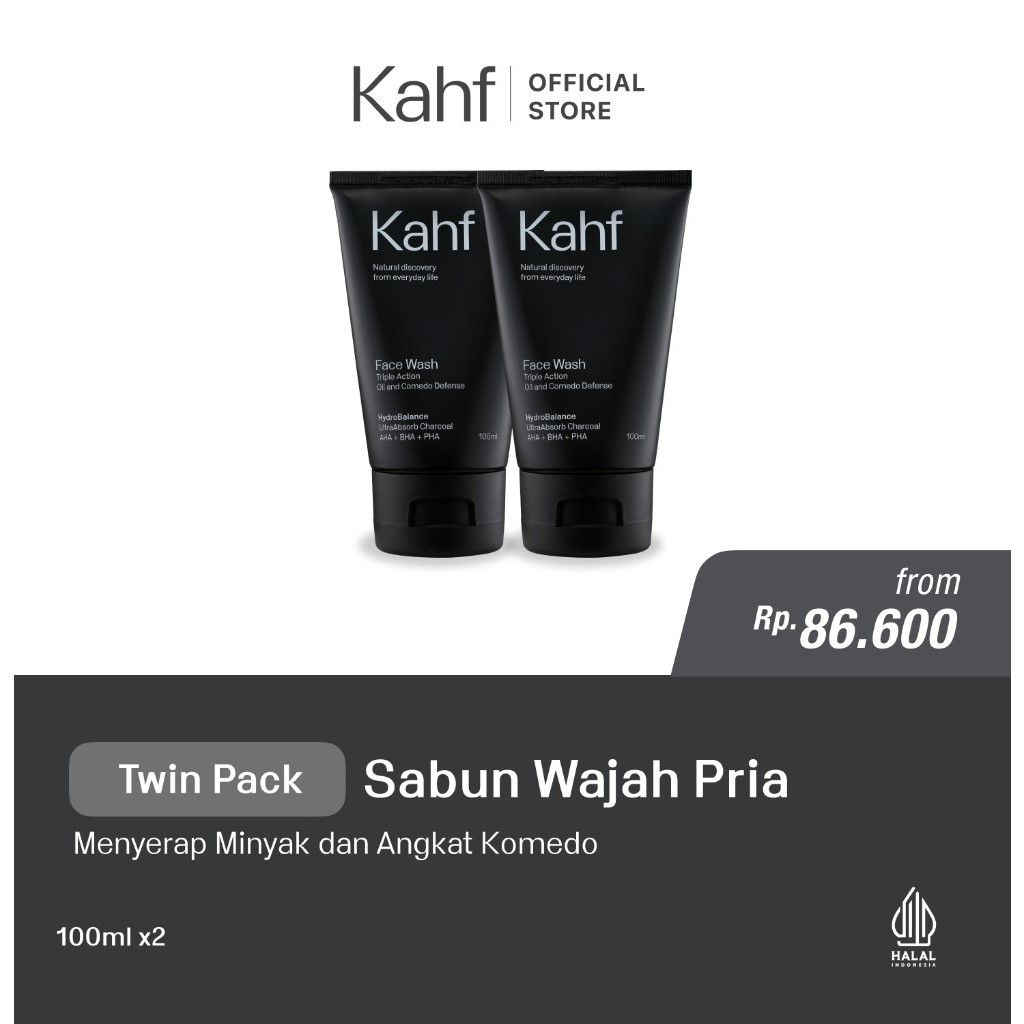 Jual Kahf Triple Action Oil And Comedo Defernse Face Wash 100ml Twin ...