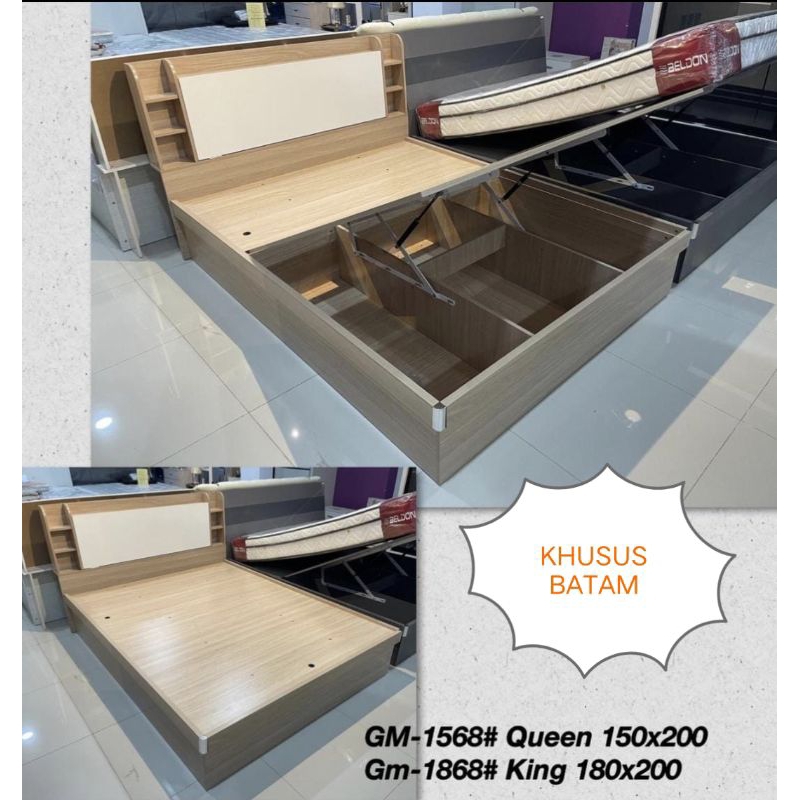 Jual DIVAN RANJANG KAYU + STORAGE 1867-A CREAM UKURAN 180 X 200 CM ...