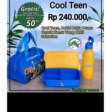 Jual tupperware Coolteen lunch set cool teen | Shopee Indonesia