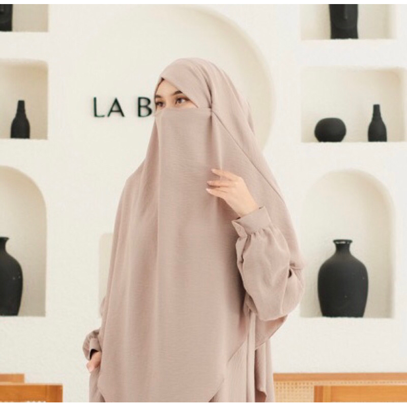 Jual French Khimar Syari Crinkle Airflow Premium Hijab Instan Syar'i ...
