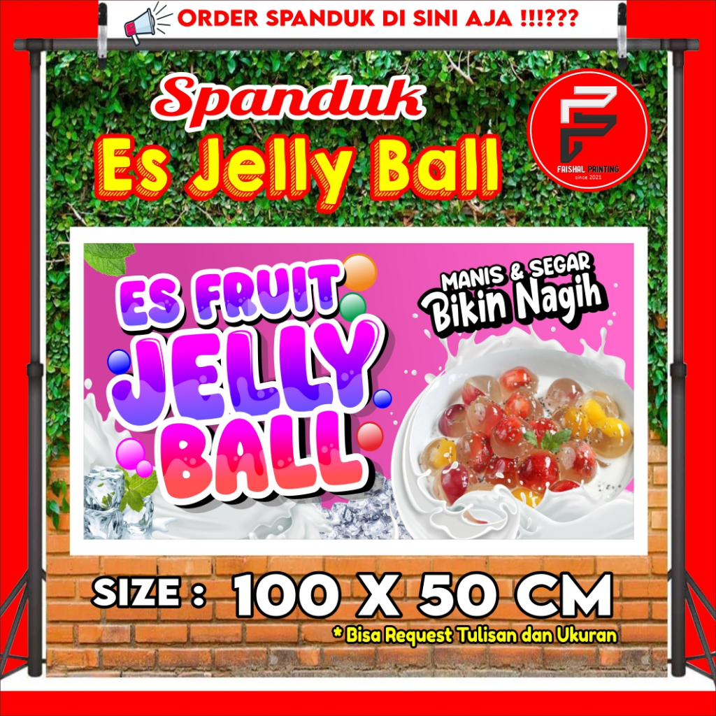 Jual Banner Spanduk Es Jelly Ball / Es Fruty Jelly Ball Ukuran 100 x 50 ...