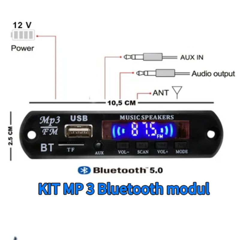 Jual KIT Mp3 bluetooth modul, KIT MP3 BLUETOOTH 12V | Shopee Indonesia