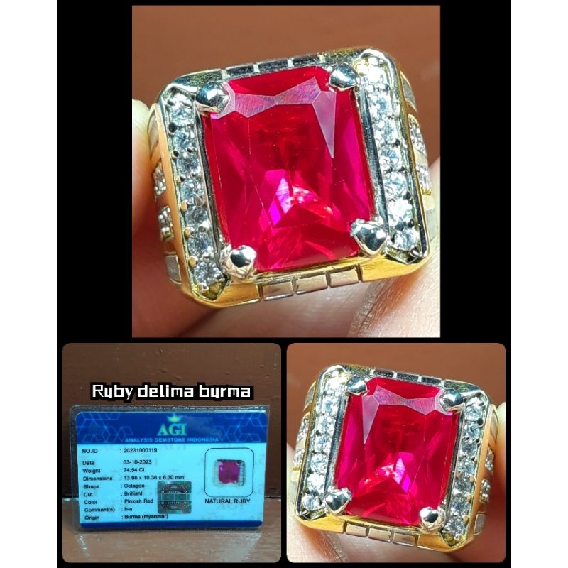 Jual BATU PERMATA RUBY OCTAGON KRISTAL BURMA ( MYANMAR ) | Shopee Indonesia