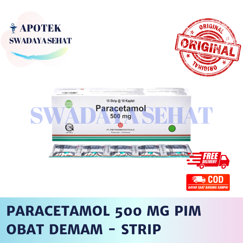 Jual PARACETAMOL PIM 500Mg Strip Parasetamol 10 Tab - Obat Demam ...