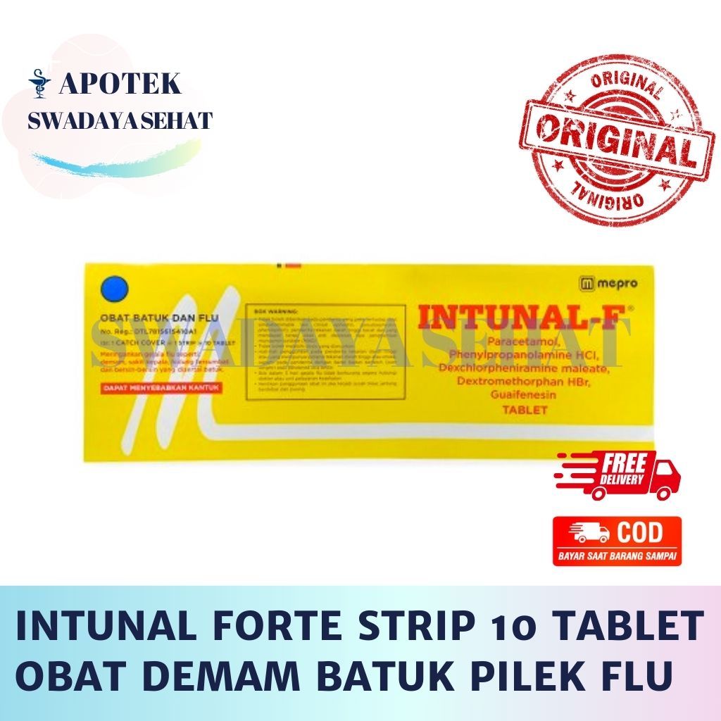 Jual INTUNAL Forte Kuning Strip 10 Tablet - Obat Demam Batuk Pilek Flu ...