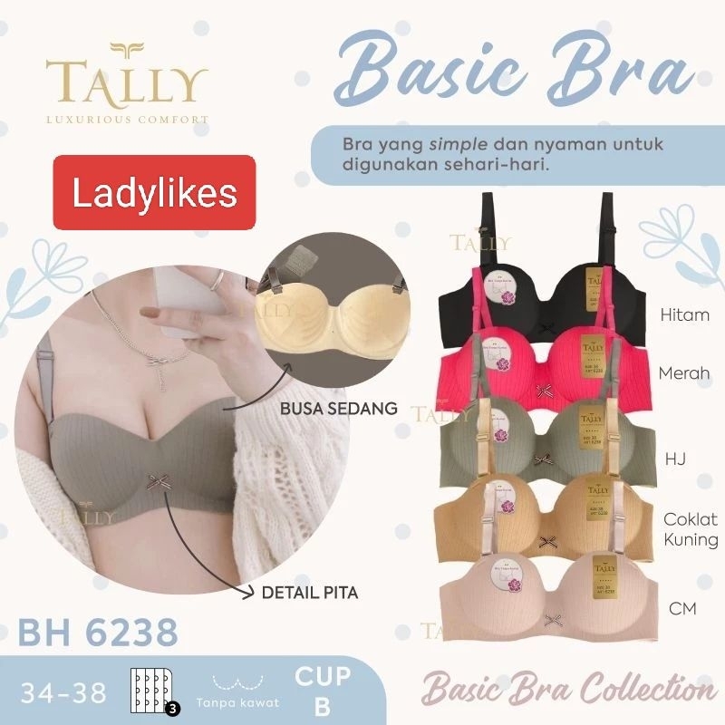Jual Tally Basic Bra Busa Tebal Tanpa kawat 6238 | Shopee Indonesia