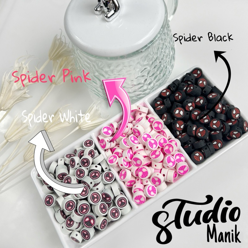 Jual Manik Mote Clay Polymer Spider Miles Gwen (10pcs) | Shopee Indonesia