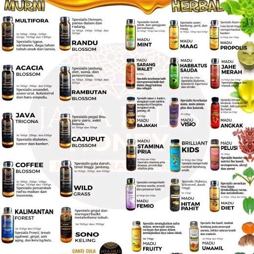 Jual Madu Java Hills Honey Ukuran 330gr / 350gr Free Jahe merah ...