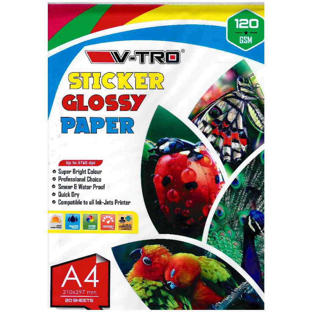 Jual Kertas Foto Glossy Foto A4 / Kertas Stiker Glossy / V-tro Vanco ...