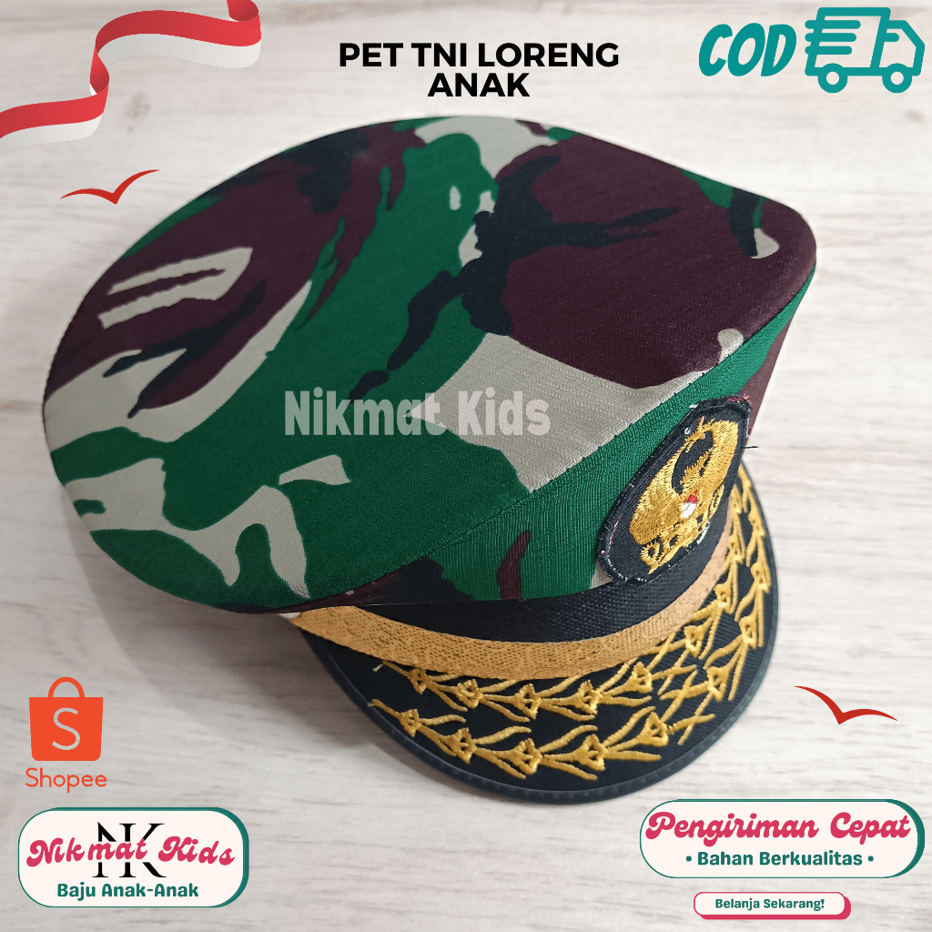 Jual Topi tentara anak laki topi pet tni loreng pocil kartinian karnval ...