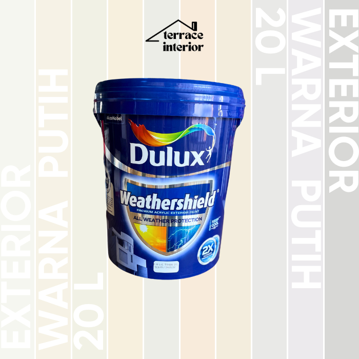 Jual Cat Tembok Dulux Weathershield Exterior 20 L Putih Semi Gloss ...