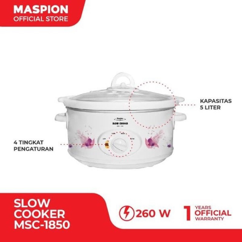 Jual Maspion MSC-1850 Slow Cooker 5 Liter / Pemasak Pelan MSC1850 ...