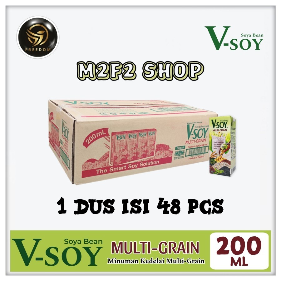 Jual V-Soy Soya Bean Milk Multi Grain Barley | Susu Kedelai Kotak UHT ...