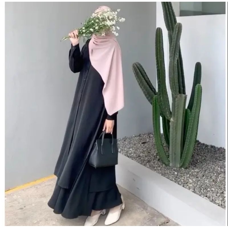Jual Baju Gamis Tunik Syar'i Setelan One Set Rok Muslim | Shopee Indonesia