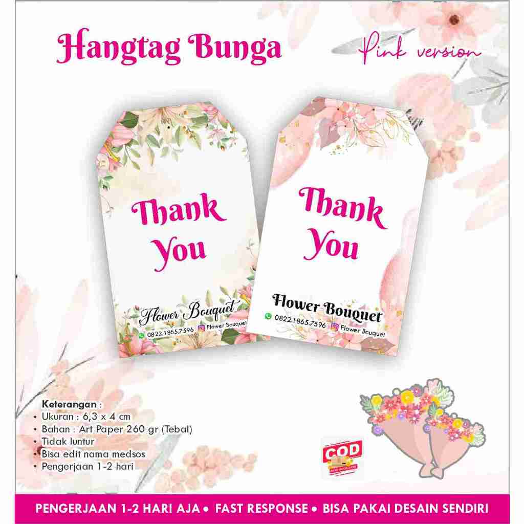 Jual [25 pcs] Hangtag Flower / Bunga / buket / Price Tag / Label PINK ...