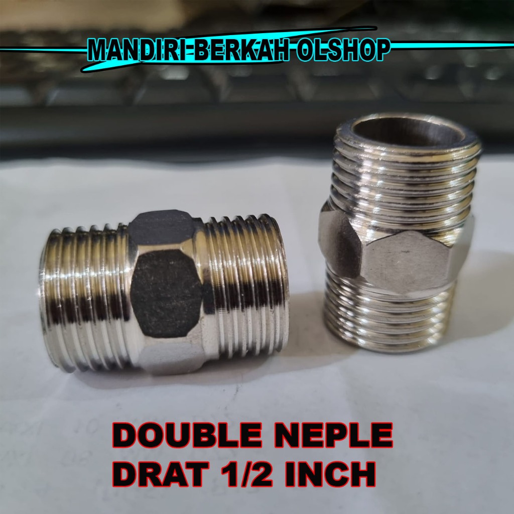 Jual JEVONO Dobel Nipel Nepel Drat Luar 1/2” STAINLESS / Double Nipple Niple Neple Drat Luar 1/2 ...