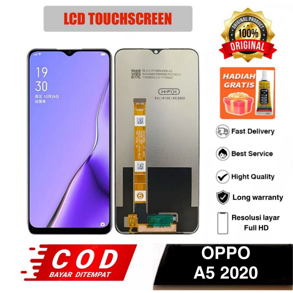 Jual LCD TOUCHSCREEN OPPO A5 2020 FULLSET ORIGINAL + LEM | Shopee Indonesia