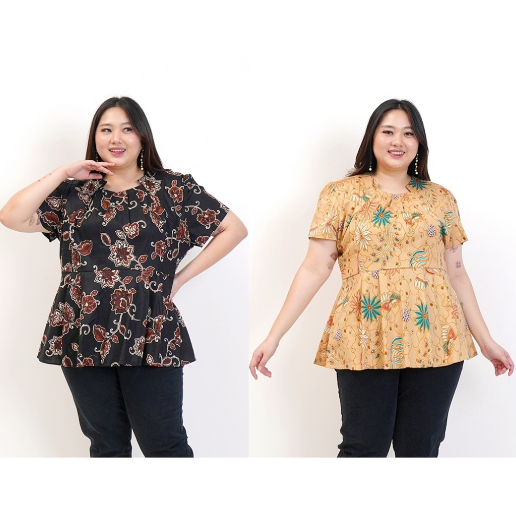 Jual Baju Atasan Blouse Batik Wanita Jumbo Big Size Premium Oversize