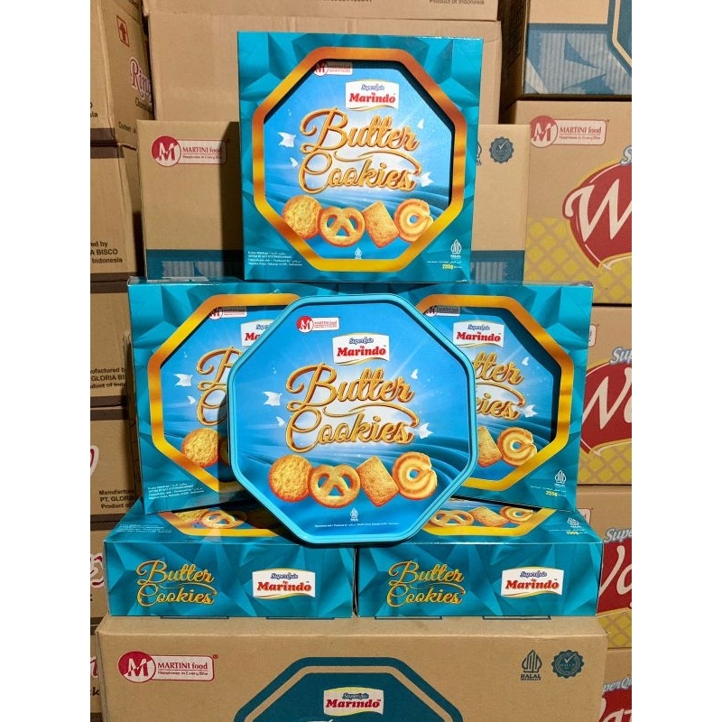 Jual Marindo butter cookies bucket segi 1 karton isi 6 | Shopee Indonesia