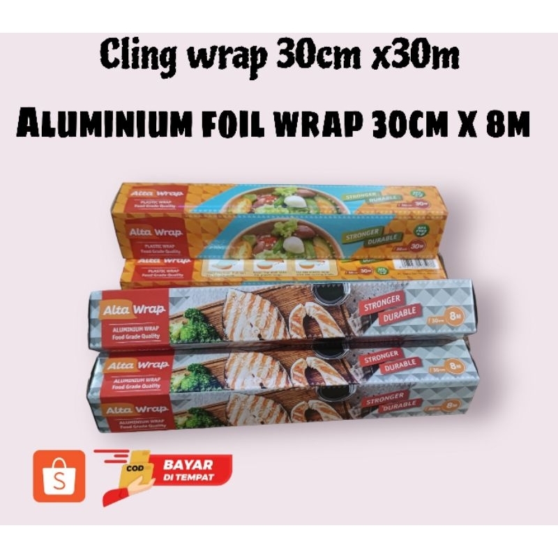 Jual Cling wrap Uk 30cm x 30m Aluminium Foil wrap 30cm x 8m ( Strong ...