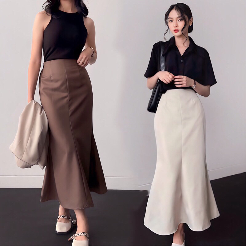 Jual ROK BASIC DUYUNG SKIRT ROK PANJANG WANITA ROK MERMAID SKIRT ...
