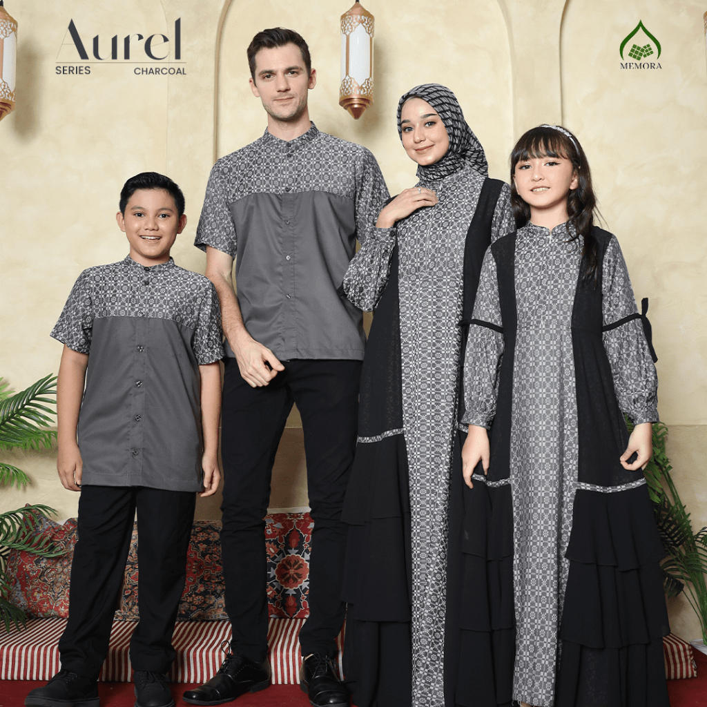 Jual Baju Lebaran 2025 Couple Keluarga Series AUREL CHARCOAL By MEMORA ...