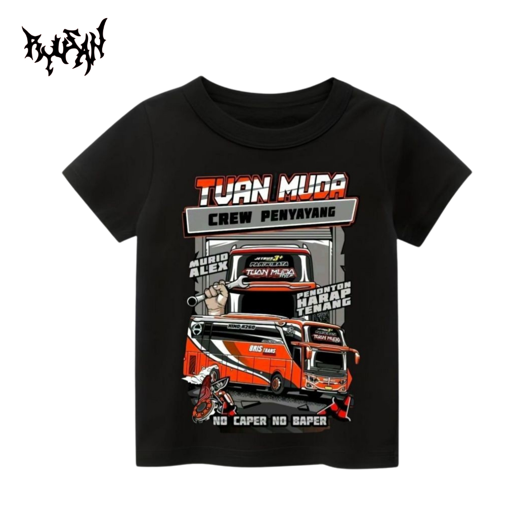 Jual Ryusan Baju Kaos Anak Custom Nama Combed 30s BUS TUAN MUDA Untuk Harian dan Hadiah Anak ...
