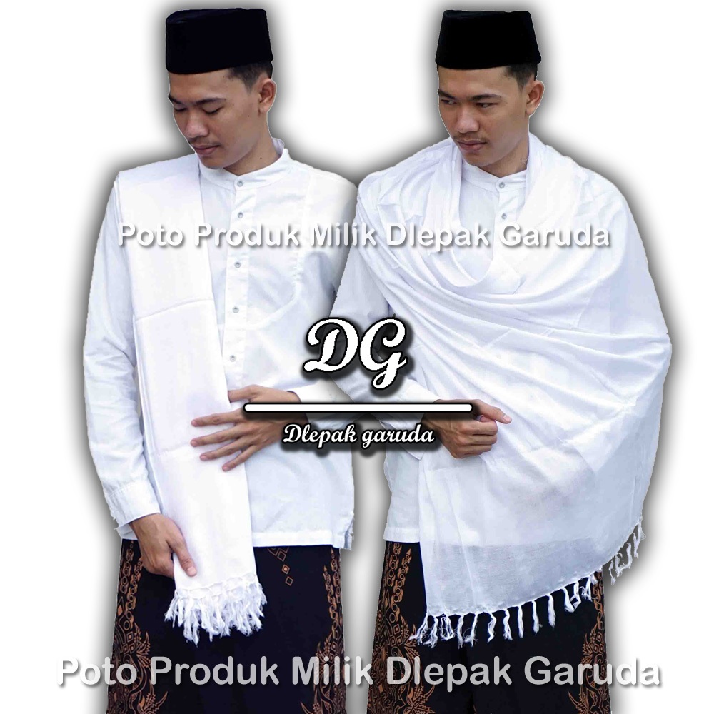 Jual Sorban Rida Putih Polos Panjang Rida Solo Rayon Surban Habib Haji ...