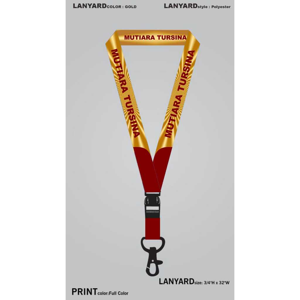 Jual tali lanyard custom desain 2cm tali id card printing lanyard ...