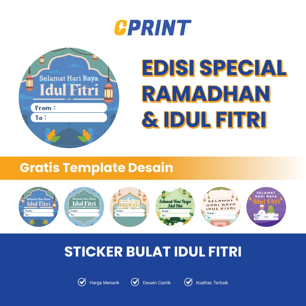 Jual Stiker Idul Fitri Vinyl Bulat – Gradasi Cantik | Anti Air | Custom ...