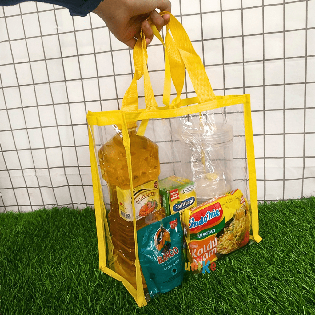Jual TAS TRANSPARAN MIKA Polos 25 ada Tali Tengah Pelipit Tali Tas ...