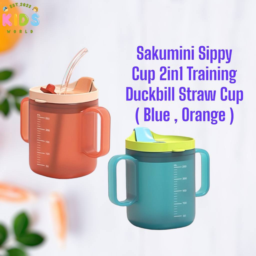 Jual Sakumini Sippy Cup 2in1 Training Duckbill Straw Cup Gelas Minum Sedotan Anak | Shopee Indonesia