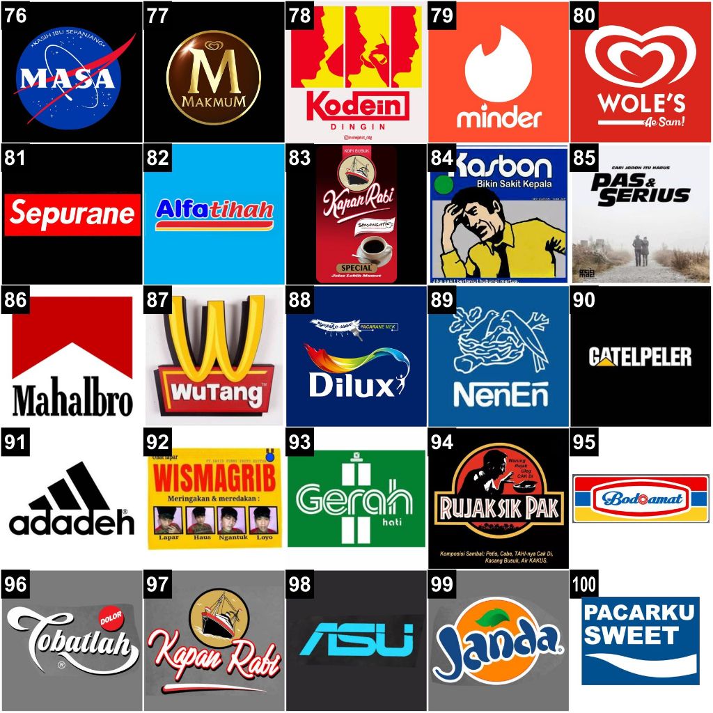 Jual SABLON SETRIKA Logo Plesetan Lucu Viral Nomor 76 - 100 - Ganti ...