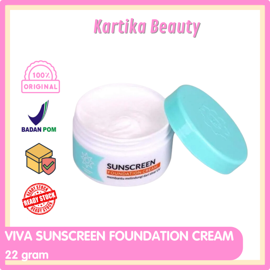 Jual VIVA SUNSCREEN FOUNDATION CREAM 22 GRAM KRIM TABIR SURYA UV FILTER ...