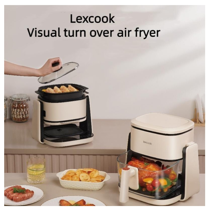Jual Lexcook Visual Air Fryer AF301 Flip Household 360° visible turn ...