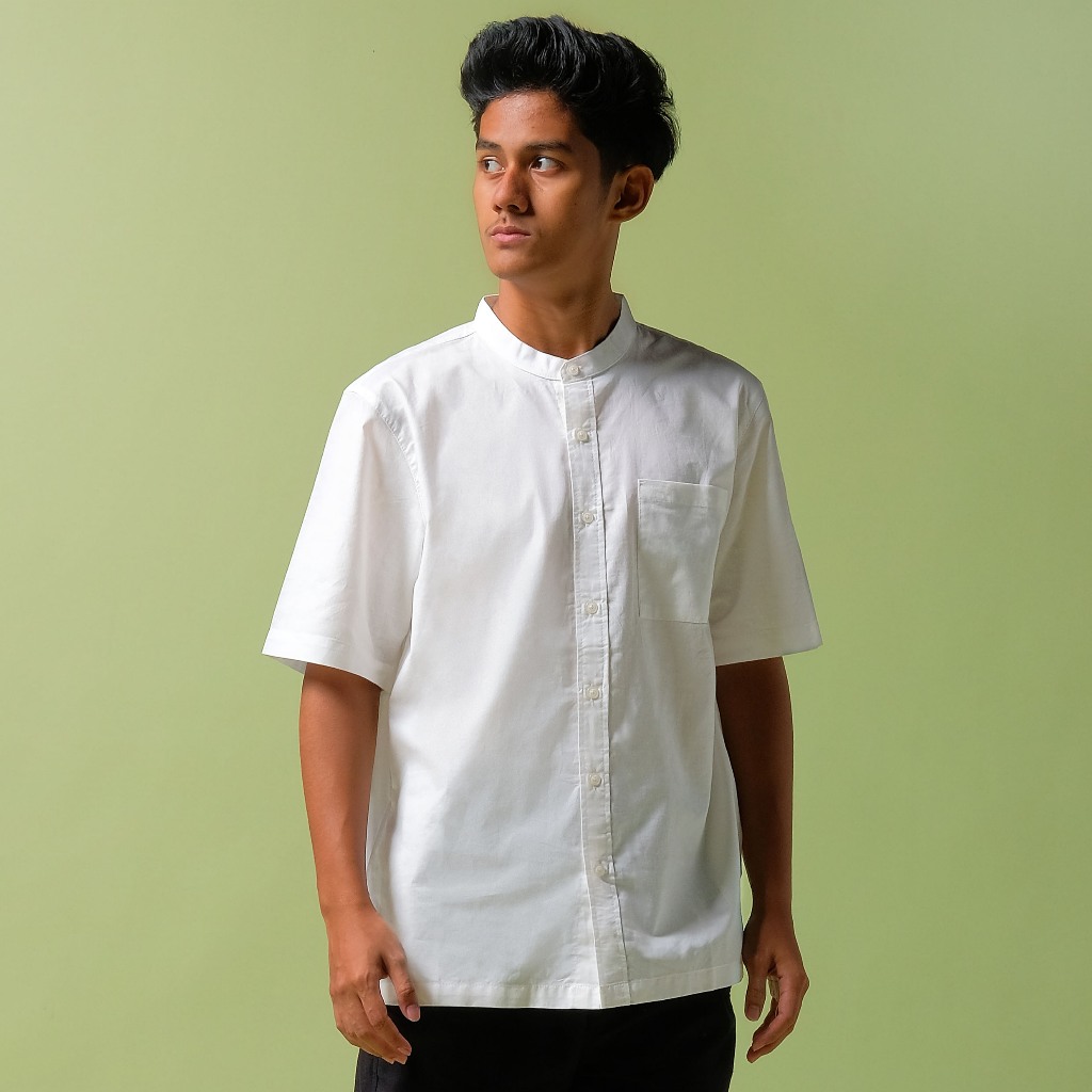 Jual ORCA Kemeja Pendek Kemeja Koko Shams Short Shirt, White | Shopee ...