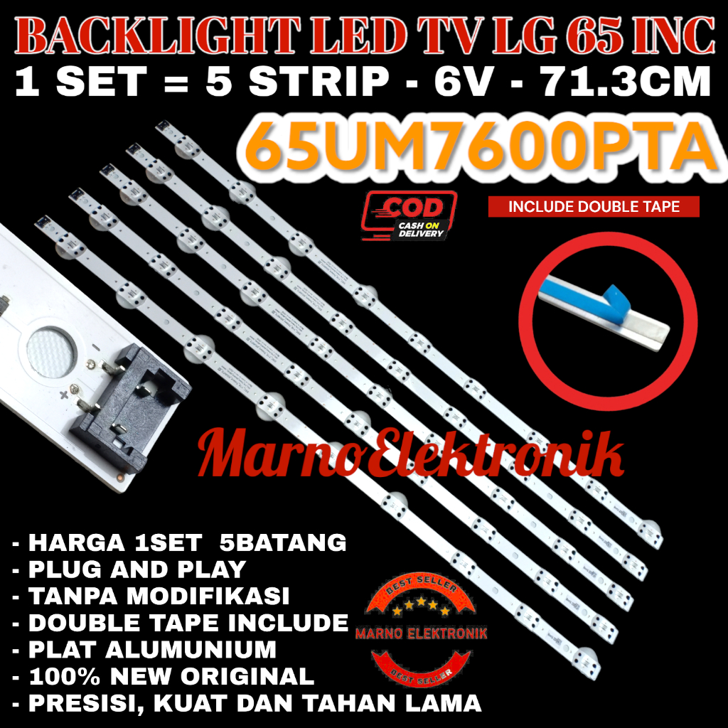 Jual BACKLIGHT TV LED LG 65 INC INCH 65UM7600PTA 65UM7600 PTA 65UM LAMPU LED 6V ORIGINAL ...