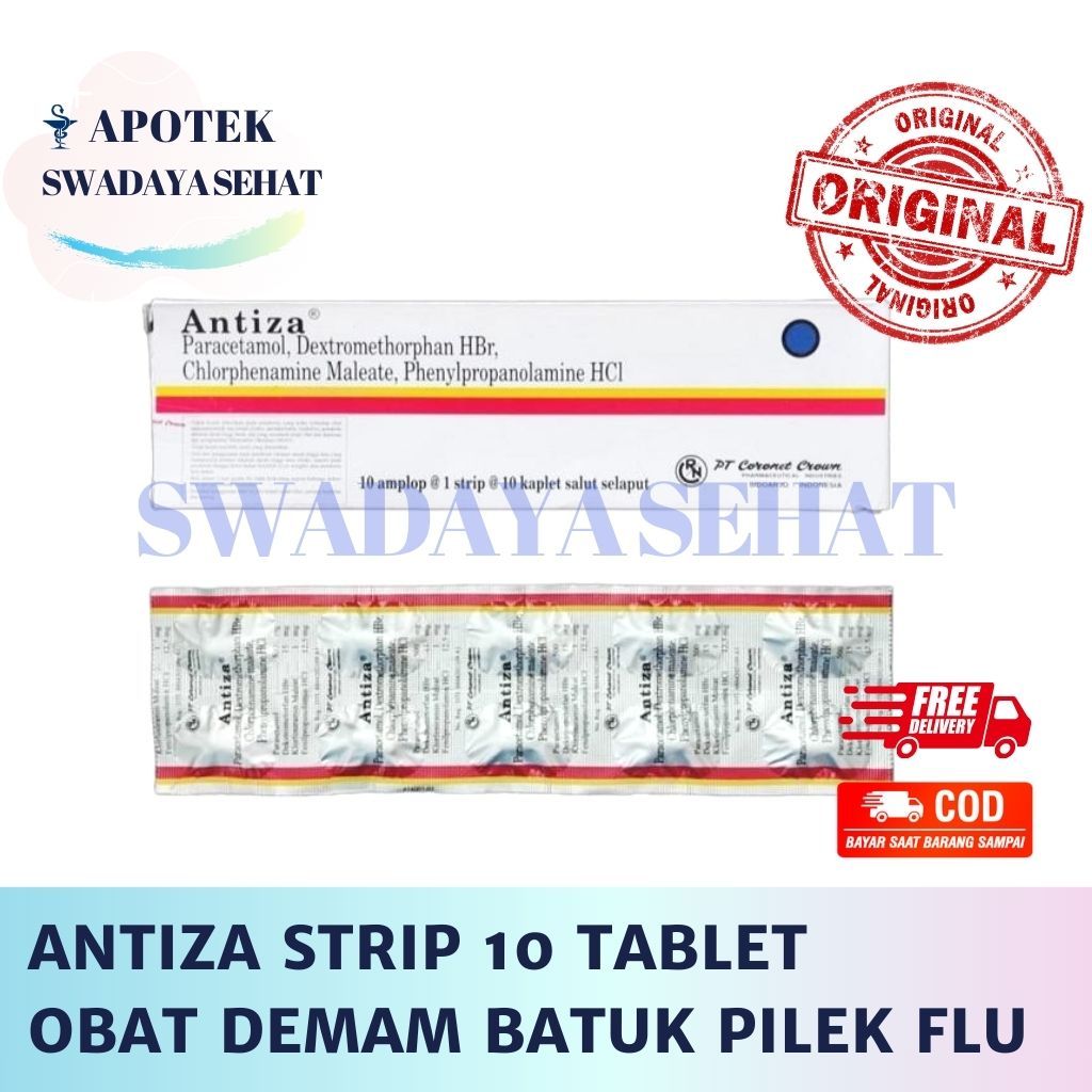 Jual ANTIZA STRIP - Obat Demam Batuk Pilek Flu 10 Tablet Antisa ...