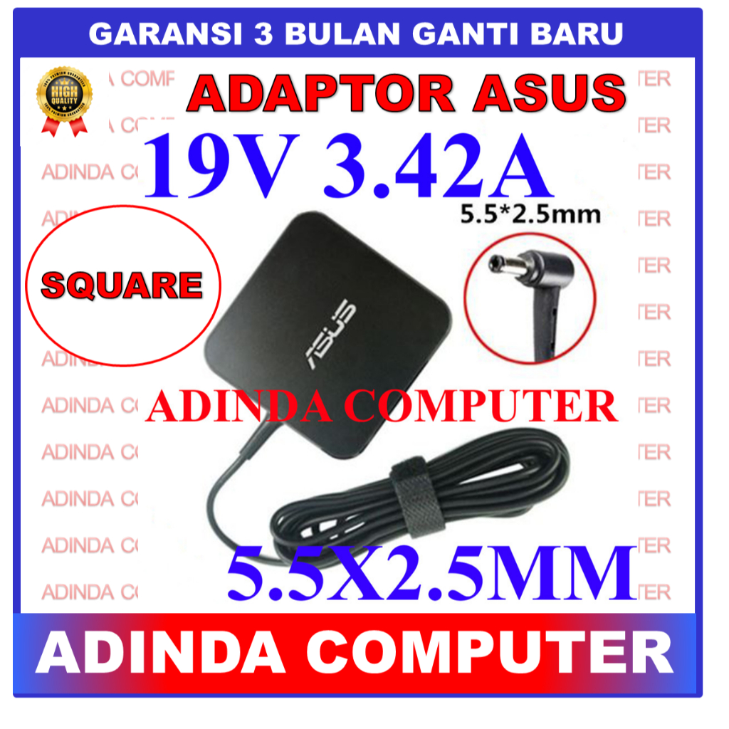 Jual Adaptor Charger Laptop Asus A45 A45A A45V X45A X45U X45C 19V 3.42A ...